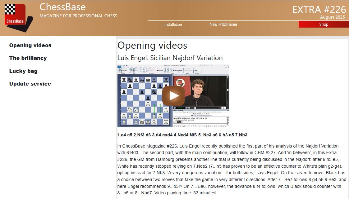 New: CBM Extra #226 | ChessBase